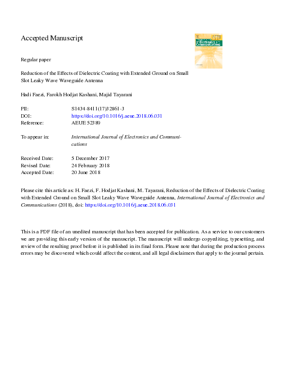 (PDF) Reduction of the effects of dielectric coating with the extended ...