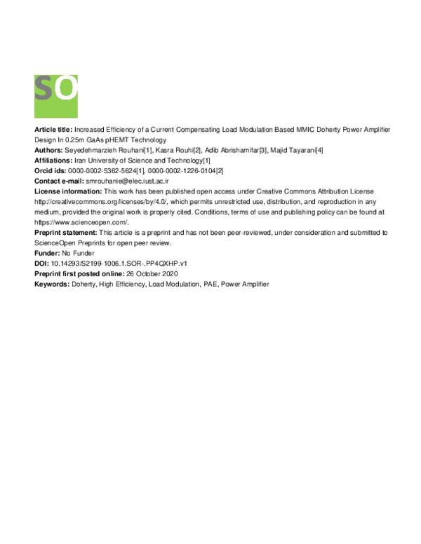(PDF) Increased Efficiency of a Current Compensating Load Modulation ...