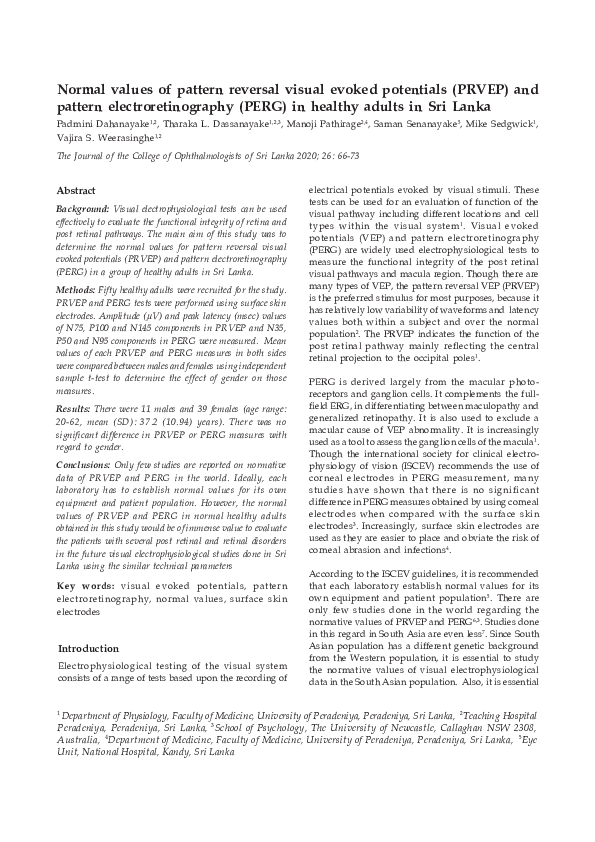 (PDF) Normal values of pattern reversal visual evoked potentials (PRVEP ...