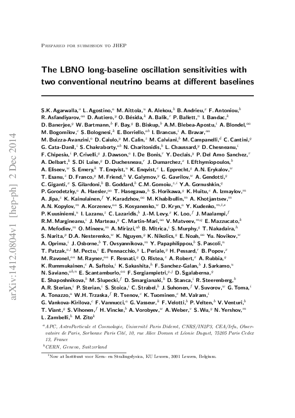 (PDF) The LBNO long-baseline oscillation sensitivities with two ...