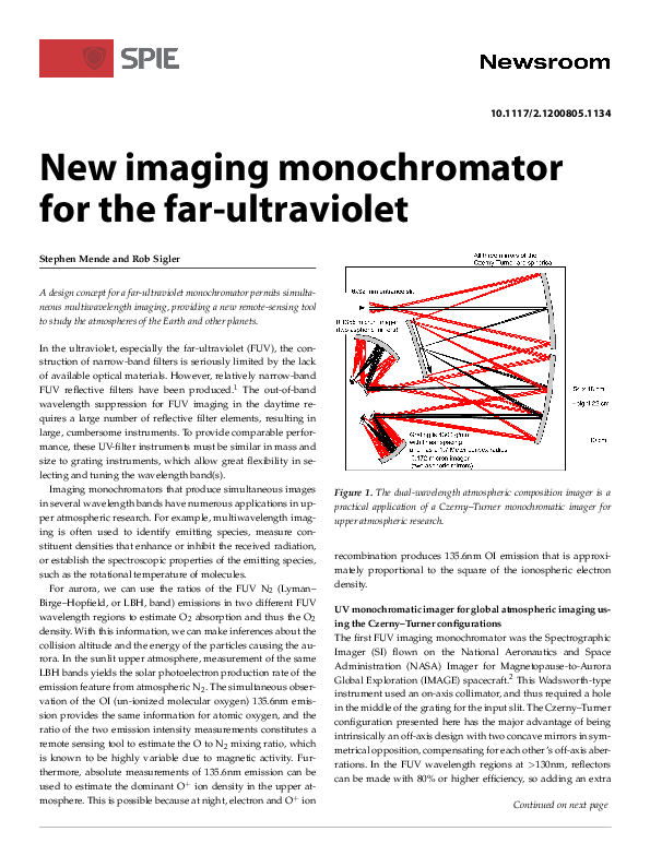 (PDF) New imaging monochromator for the far-ultraviolet