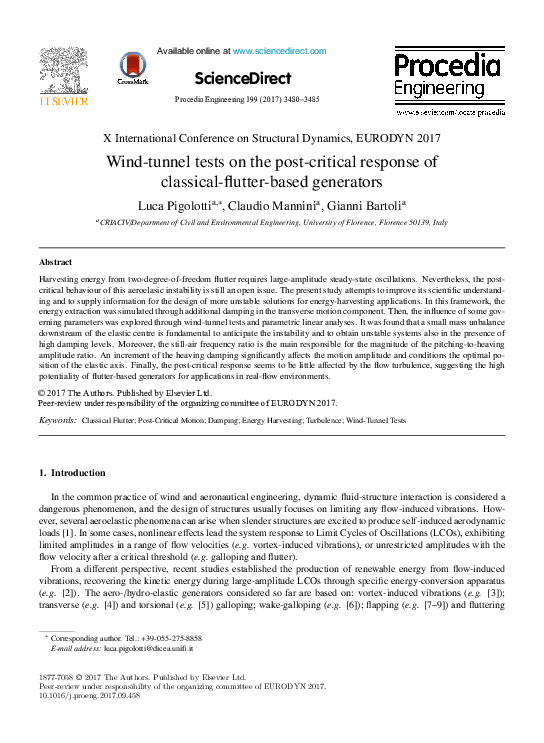 (PDF) Wind-tunnel tests on the post-critical response of classical ...