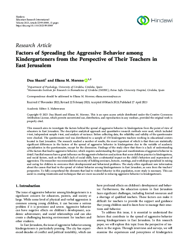 (PDF) Factors of Spreading the Aggressive Behavior among ...