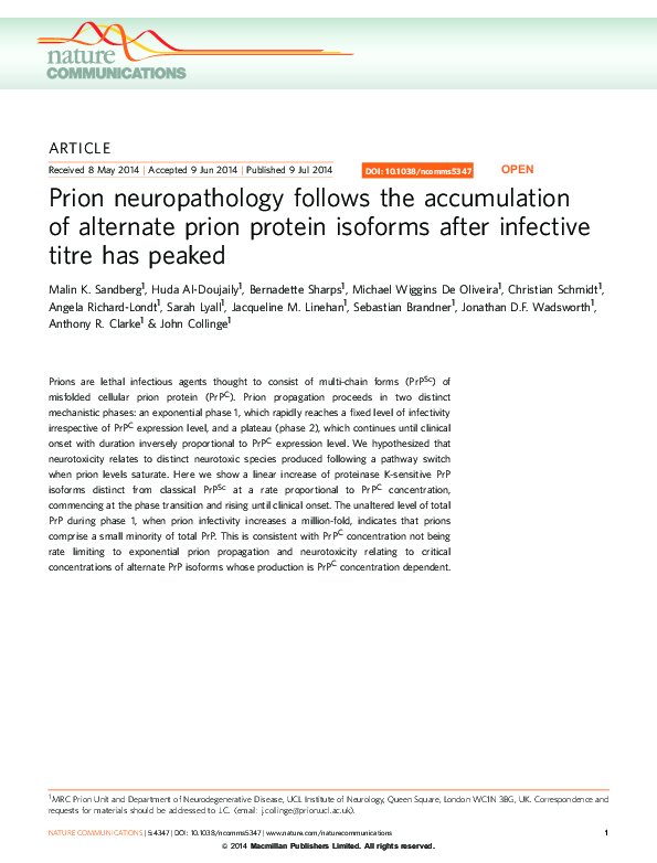 (PDF) Prion neuropathology follows the accumulation of alternate prion ...