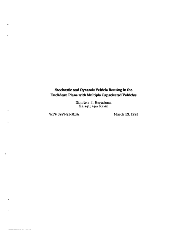 (PDF) Stochastic and Dynamic Vehicle Routing in the Euclidean Plane ...