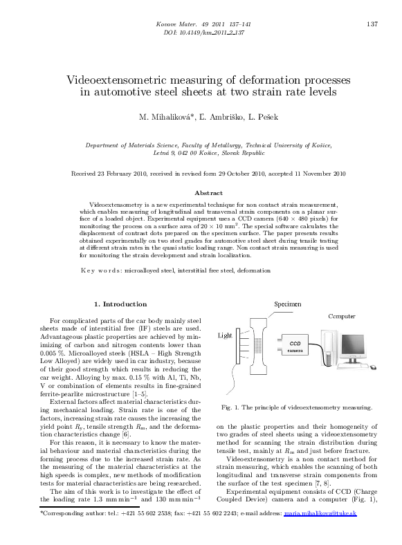 (PDF) Videoextensometric measuring of deformation processes in ...