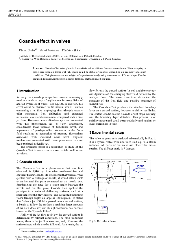 (PDF) Coanda effect in valves | Vaclav Uruba - Academia.edu