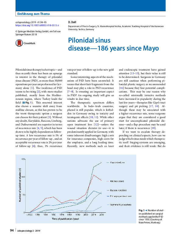 (PDF) Pilonidal sinus disease—186 years since Mayo