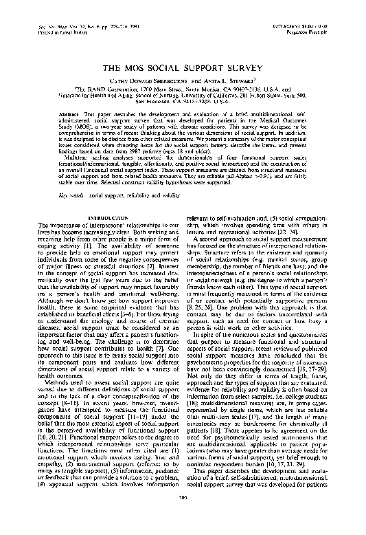 (PDF) The MOS social support survey