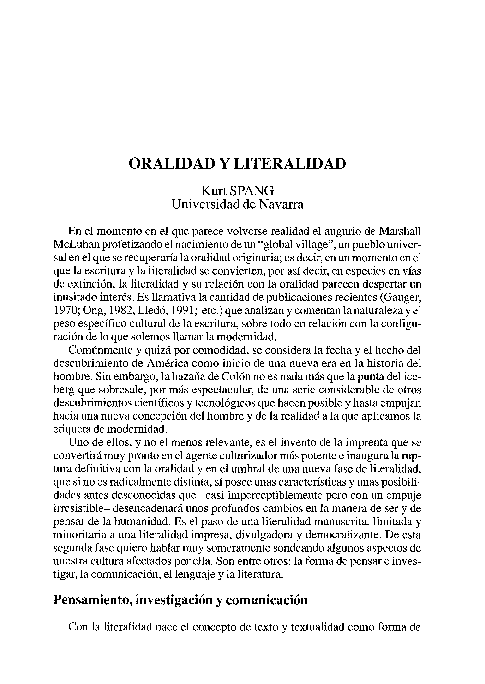 (PDF) Oralidad y literalidad