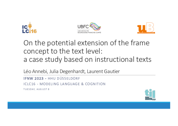(PDF) On the potential extension of the frame concept to the text level ...