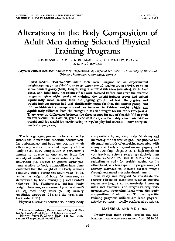 (PDF) Alterations in the Body Composition of Adult Men during Selected ...