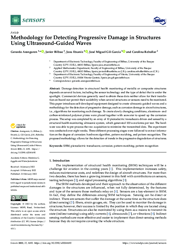 (PDF) Methodology for Detecting Progressive Damage in Structures Using Ultrasound-Guided Waves
