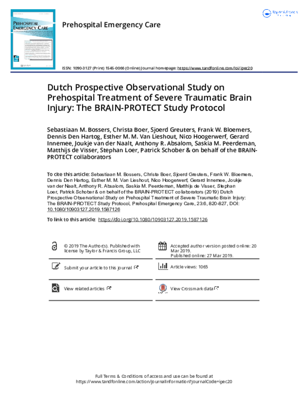 (PDF) Dutch Prospective Observational Study on Prehospital Treatment of ...