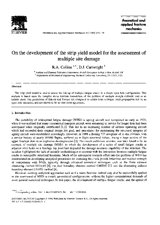 (PDF) On the development of the strip yield model for the assessment of ...