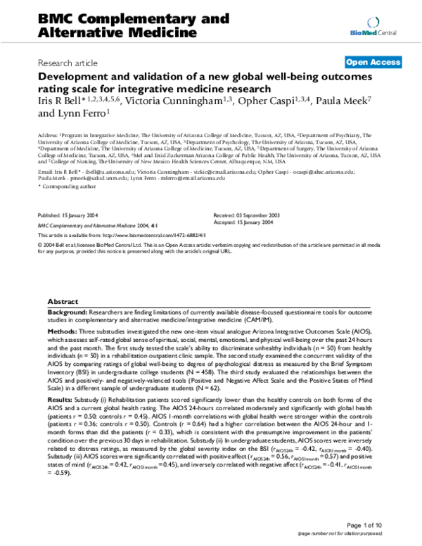 (PDF) Development and validation of a new global well-being outcomes rating scale for ...