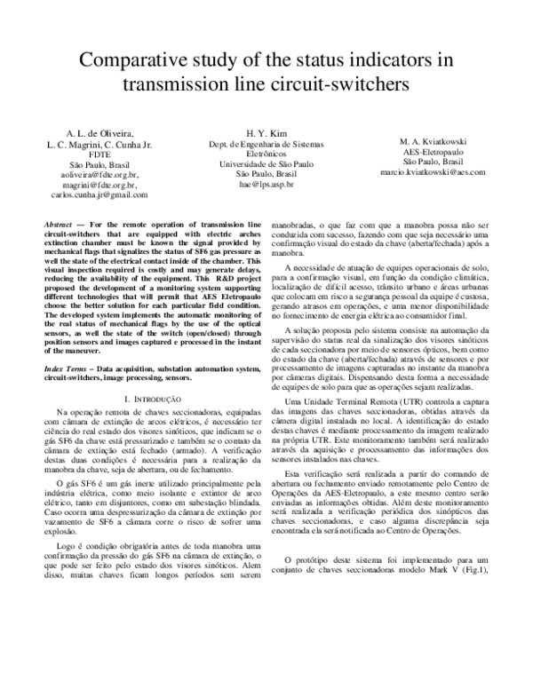 (PDF) Comparative study of the status indicators in transmission line ...