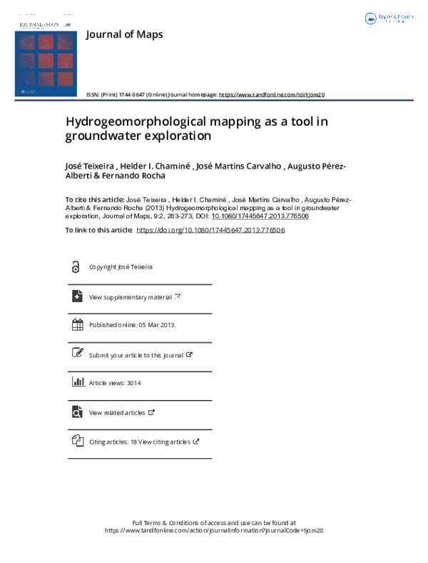 (PDF) Hydrogeomorphological mapping as a tool in groundwater exploration