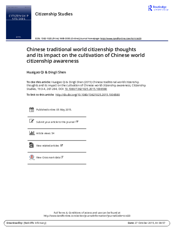 (PDF) Chinese traditional world citizenship thoughts and its impact on ...