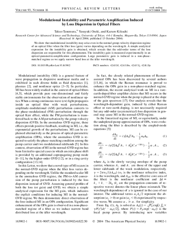 (PDF) Modulational Instability and Parametric Amplification Induced by Loss Dispersion in ...