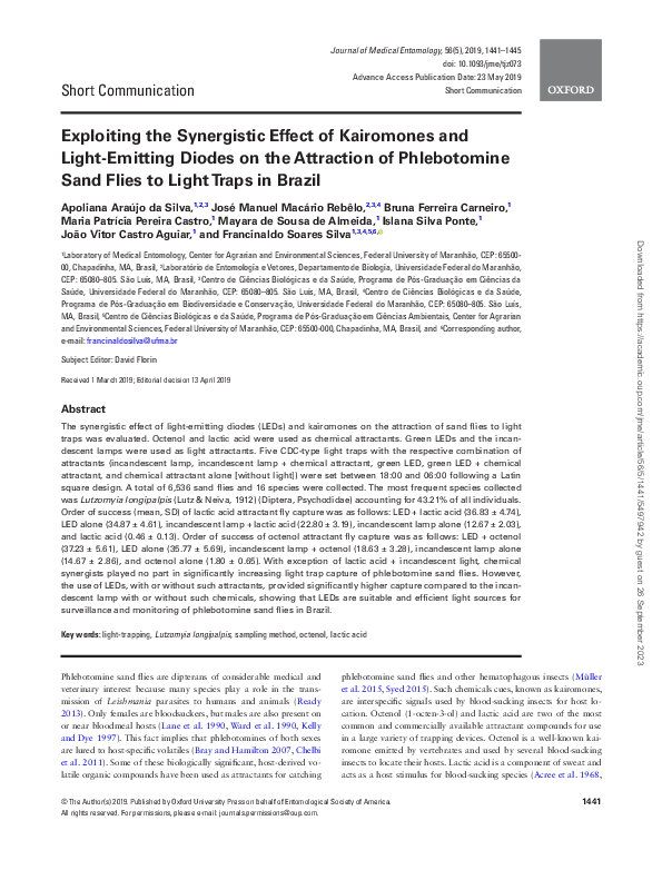 (PDF) Exploiting the Synergistic Effect of Kairomones and Light ...