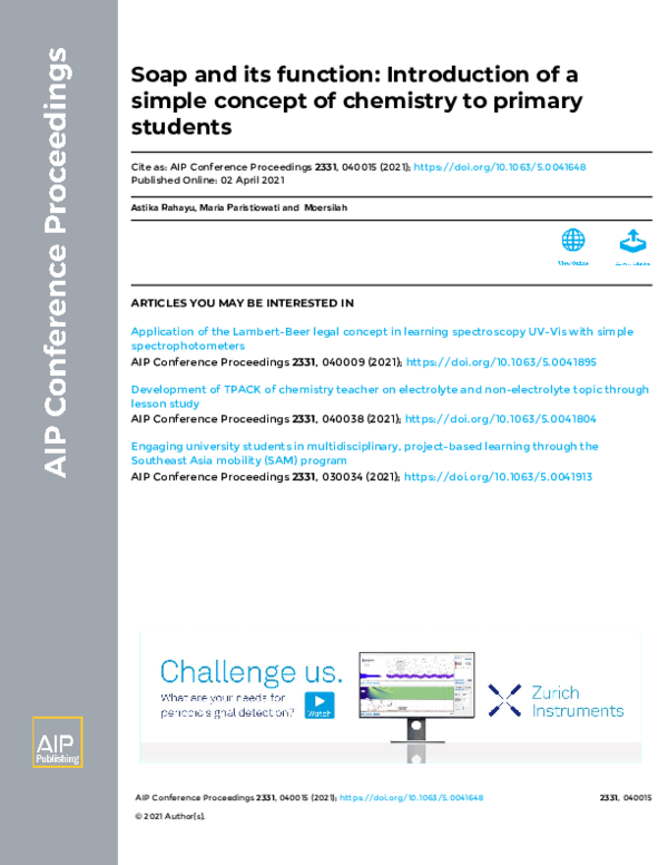 (PDF) Soap and its function: Introduction of a simple concept of ...