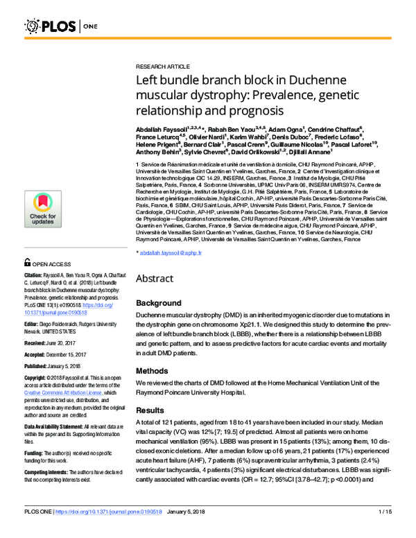 (PDF) Left bundle branch block in Duchenne muscular dystrophy ...