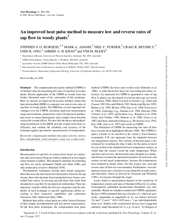 (PDF) An improved heat pulse method to measure low and reverse rates of ...