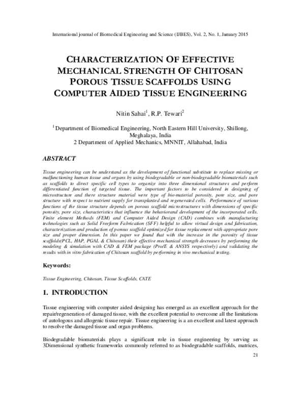 (PDF) Characterization Of Effective Mechanical Strength Of Chitosan Porous Tissue Scaffolds ...