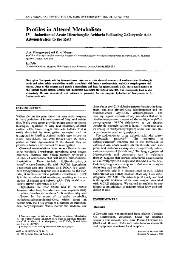 (PDF) Profiles in altered metabolism. IV—induction of acute ...