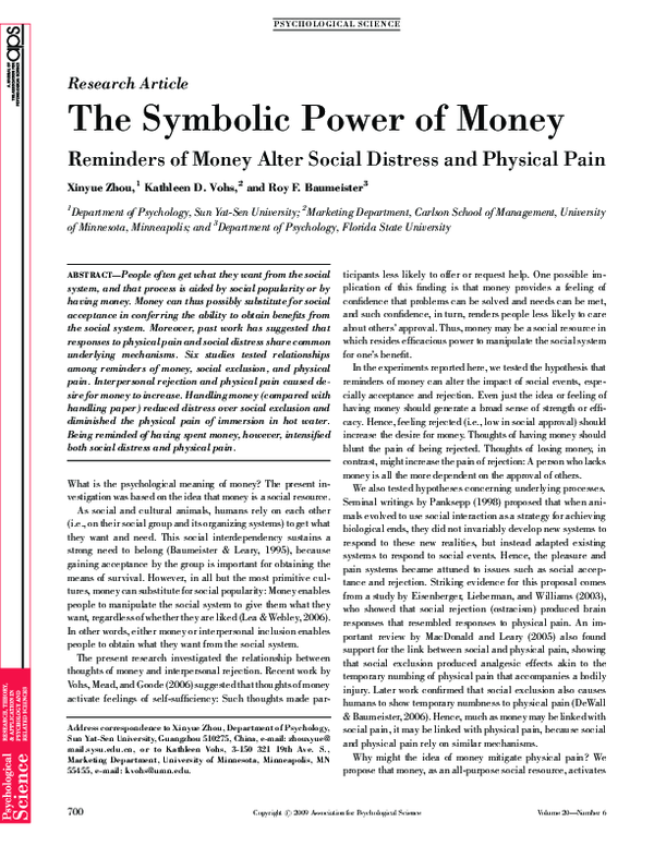 (PDF) The Symbolic Power of Money