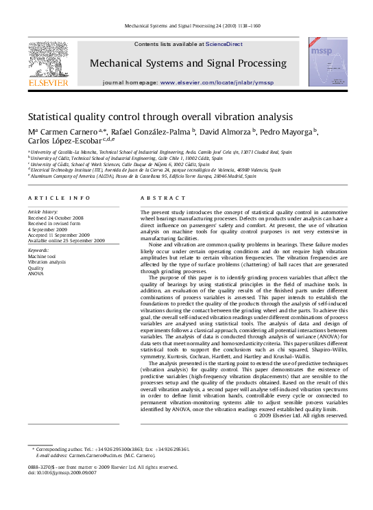 (PDF) Statistical quality control through overall vibration analysis | David Almorza Gomar ...