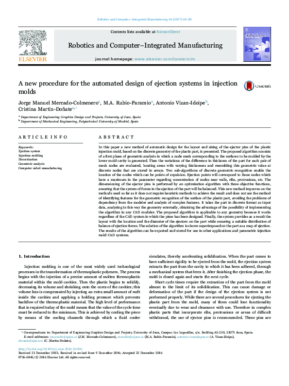 (PDF) A new procedure for the automated design of ejection systems in ...