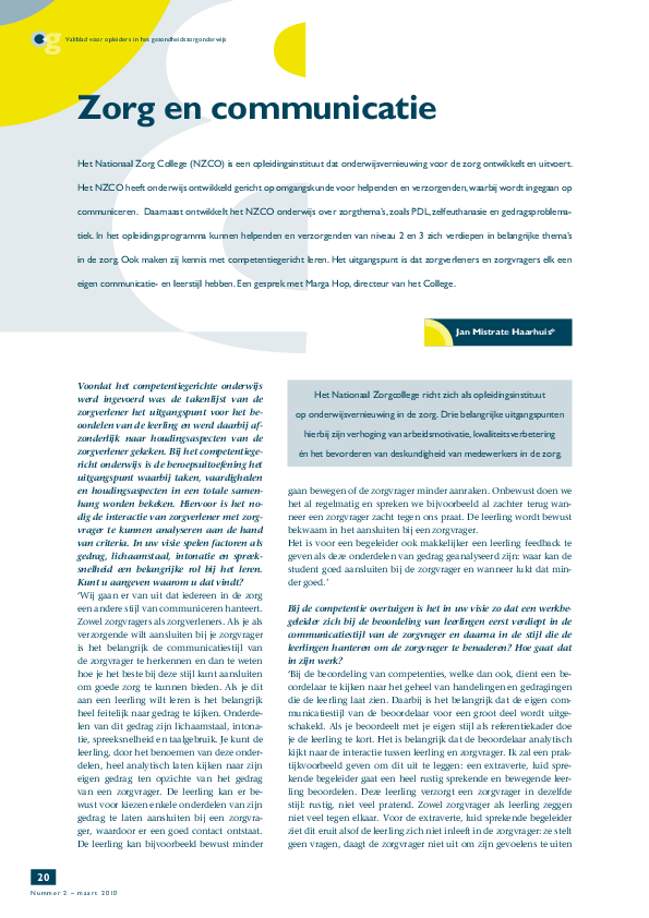 (PDF) Zorg en communicatie