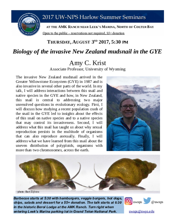 (PDF) Biology of the invasive New Zealand mudsnail in the GYE
