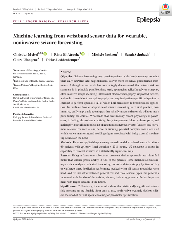 (PDF) Machine learning from wristband sensor data for wearable ...