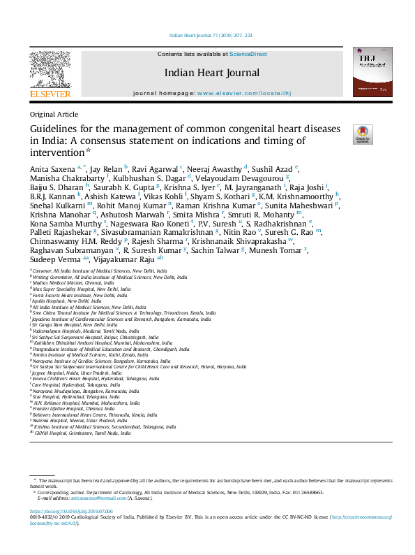 (PDF) Guidelines for the management of common congenital heart diseases ...