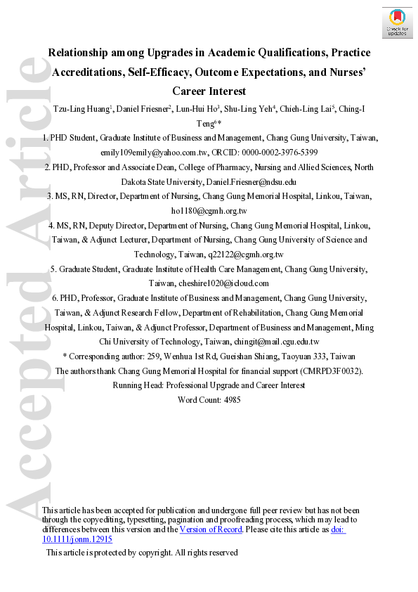 (PDF) Relationship among upgrades in academic qualifications, practice ...