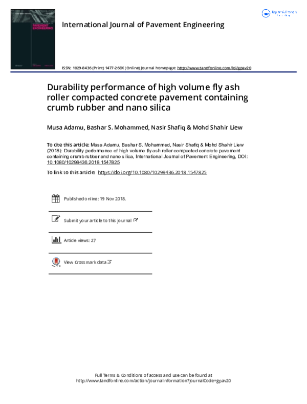 (PDF) Durability performance of high volume fly ash roller compacted ...