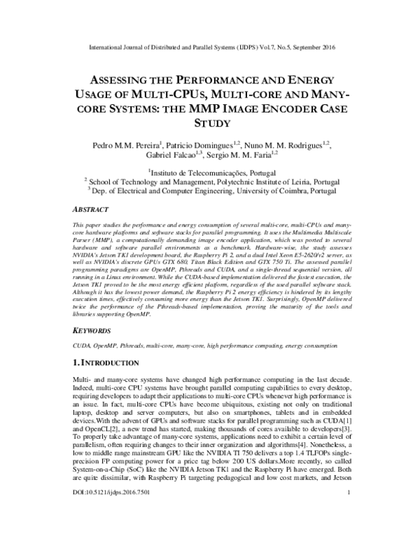 (PDF) Performance and Energy Efficiency of Multi-Core Systems