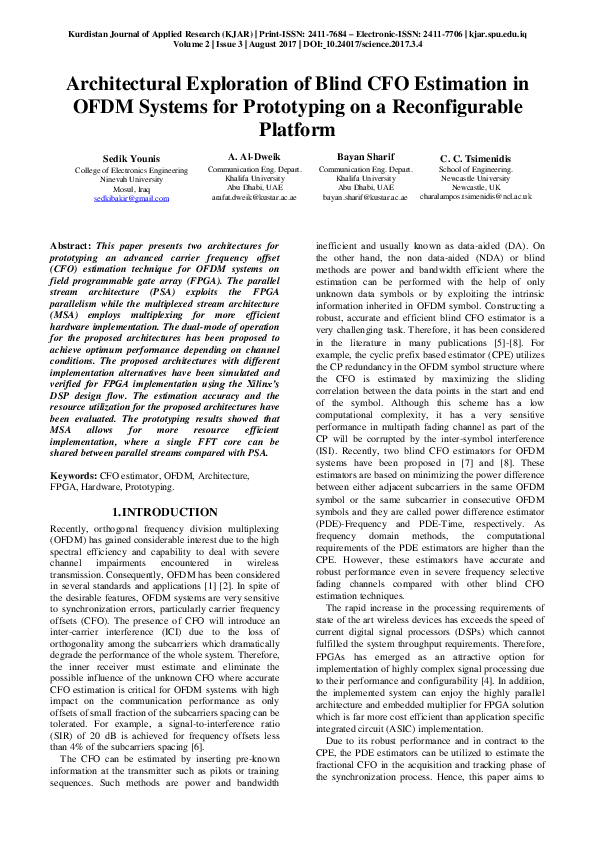 (PDF) Architectural Exploration of Blind CFO Estimation in OFDM Systems ...