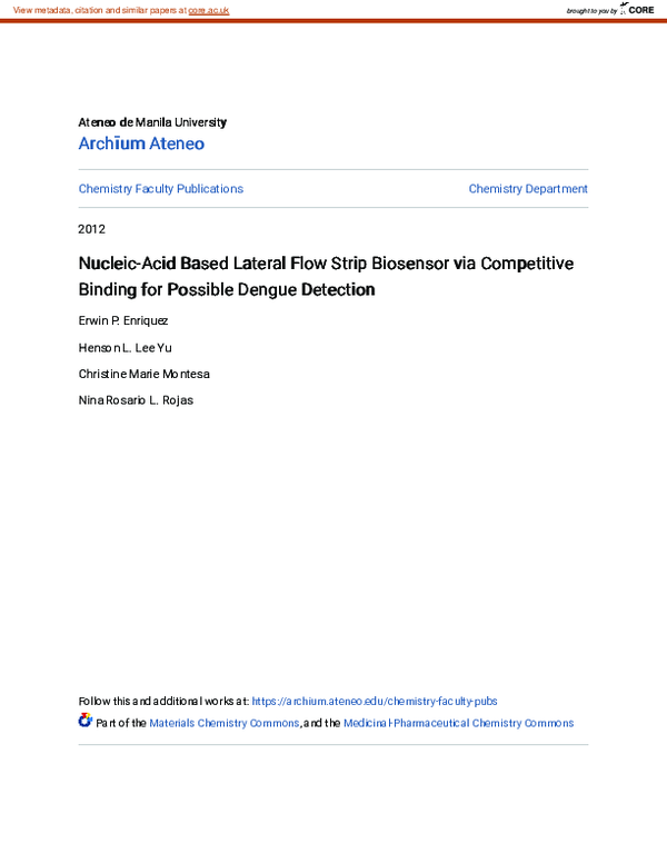 (PDF) Nucleic-Acid Based Lateral Flow Strip Biosensor via Competitive Binding for Possible ...