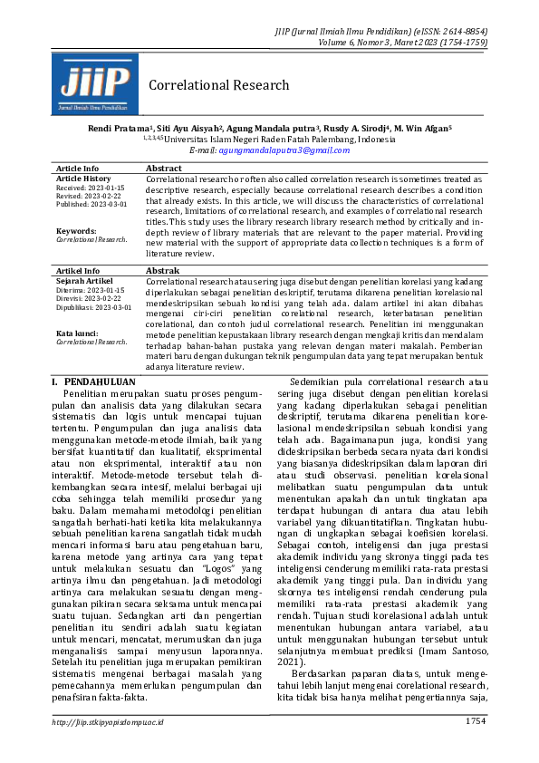 (PDF) Correlational Research