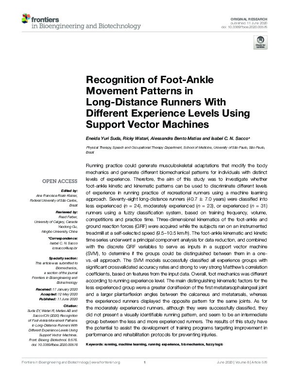 (PDF) Recognition of Foot-Ankle Movement Patterns in Long-Distance ...