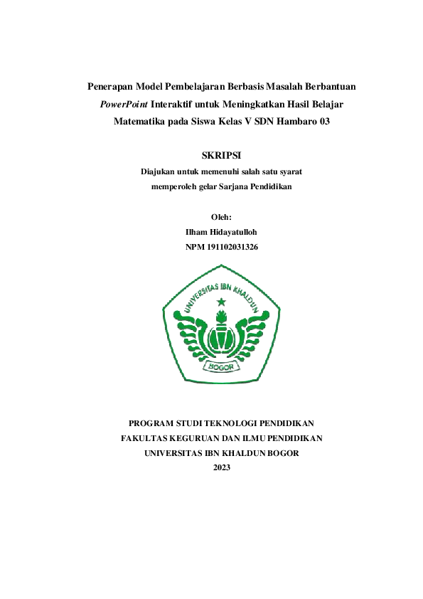(PDF) Penerapan Model Pembelajaran Berbasis Masalah Berbantuan ...