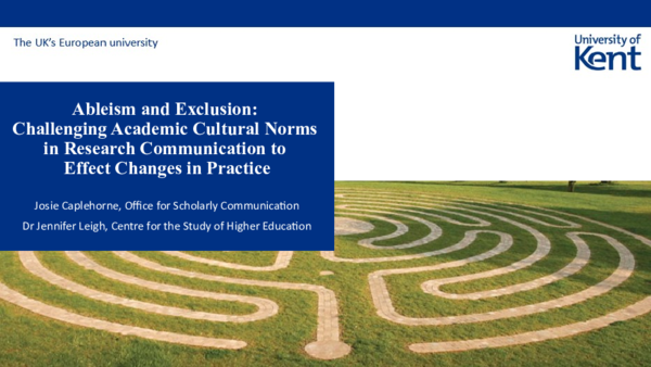 (PPT) Ableism and exclusion: Challenging academic cultural norms in ...