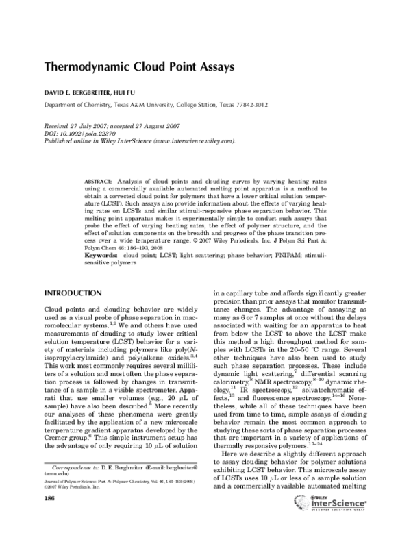 (PDF) Thermodynamic cloud point assays
