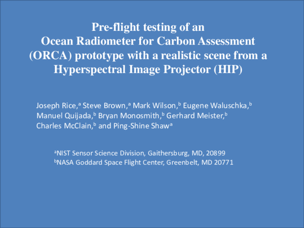 (PDF) Pre-flight Testing of an Ocean Radiometer for Carbon Assessment ...