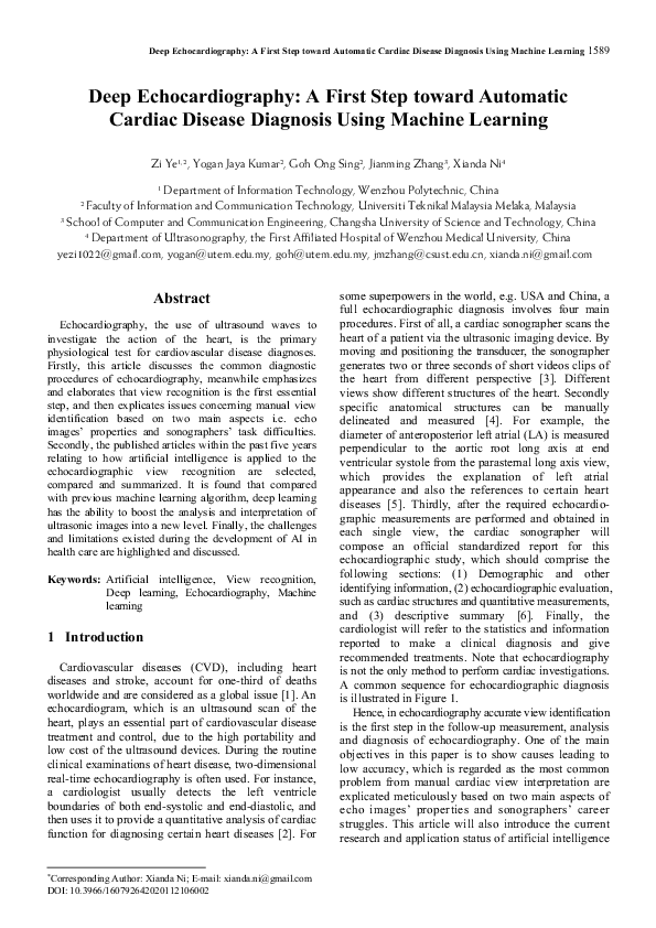(PDF) Deep Echocardiography: A First Step toward Automatic Cardiac Disease Diagnosis Using ...