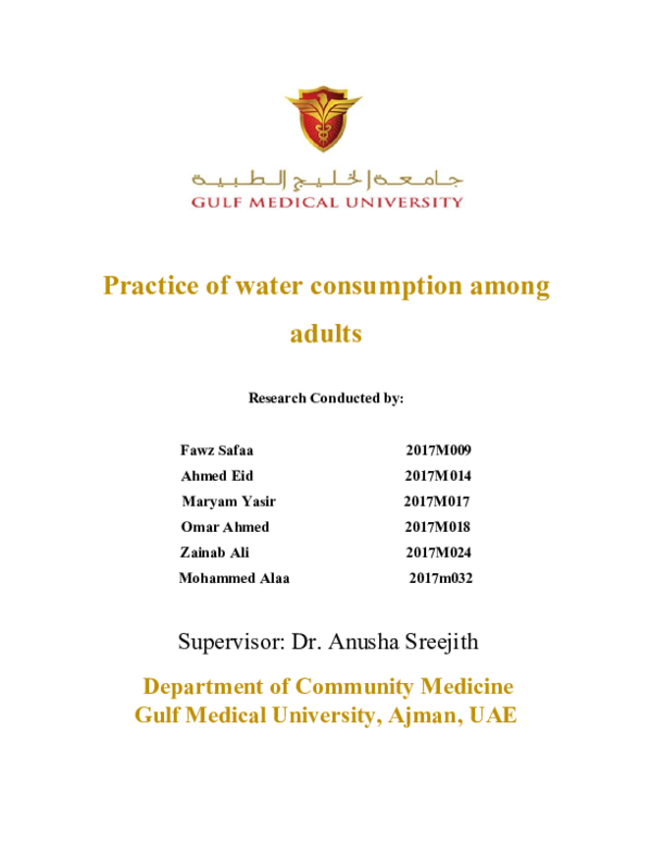 (DOC) Practice of water consumption among adults